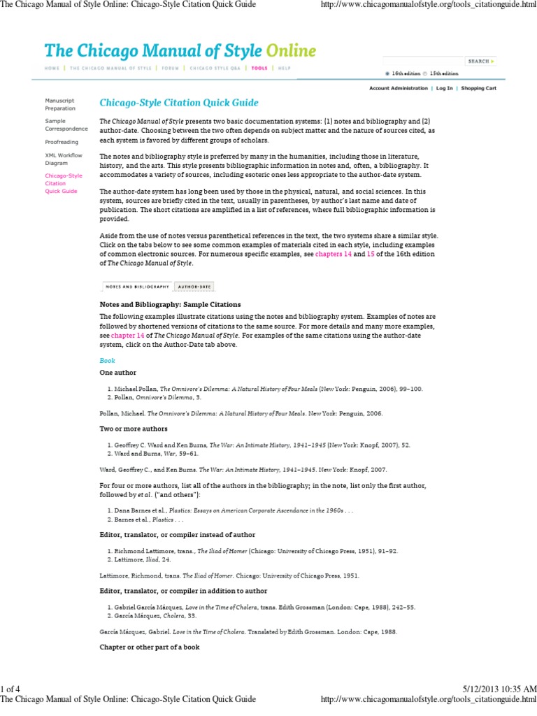 The Chicago Manual of Style Online_ Chicago-Style Citation Quick Guide ...