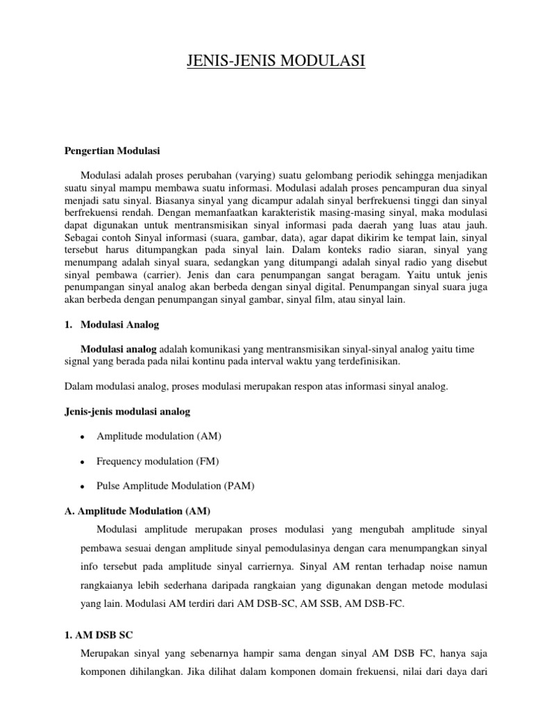 Jenis Jenis Modulasi | PDF
