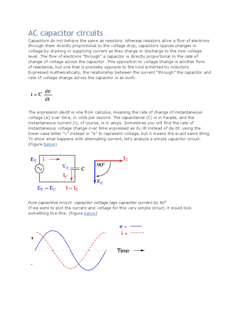 AC Capacitor Circuit | PDF | Capacitor | Voltage
