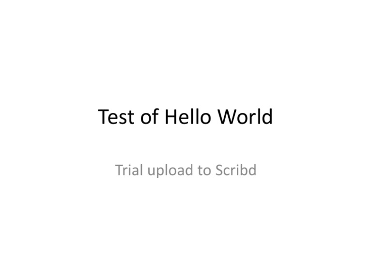 Test of Hello World | PDF