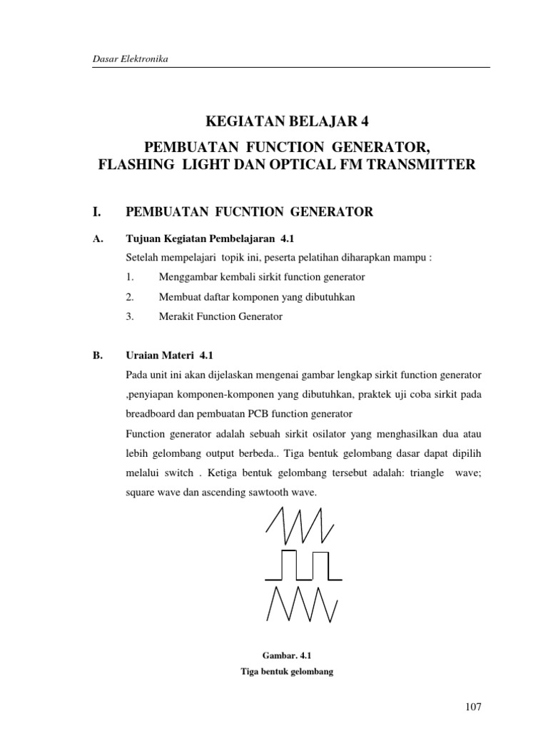 Pembuatan Function Generator | PDF