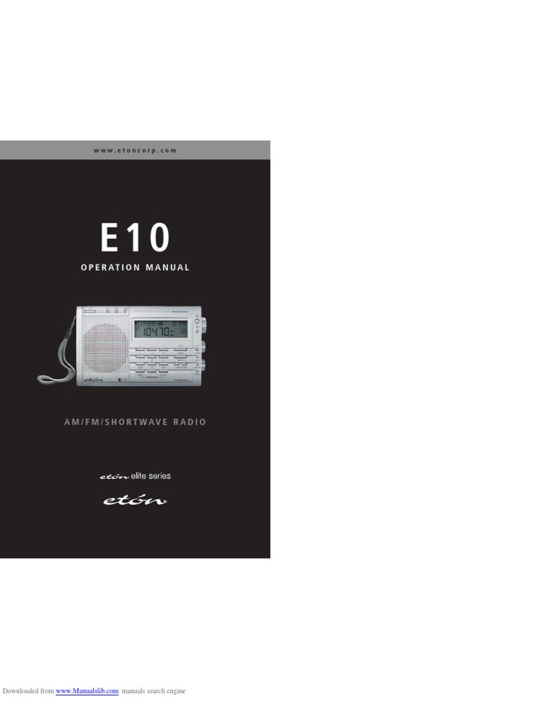 Manual Radio Eton E10 | PDF | Battery Charger | Am Broadcasting