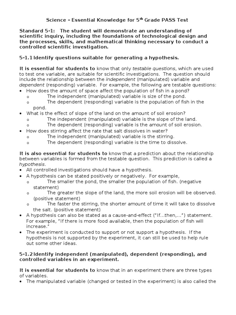 5th Grade SC Science Standards in Detail | PDF | Solution | Volcano