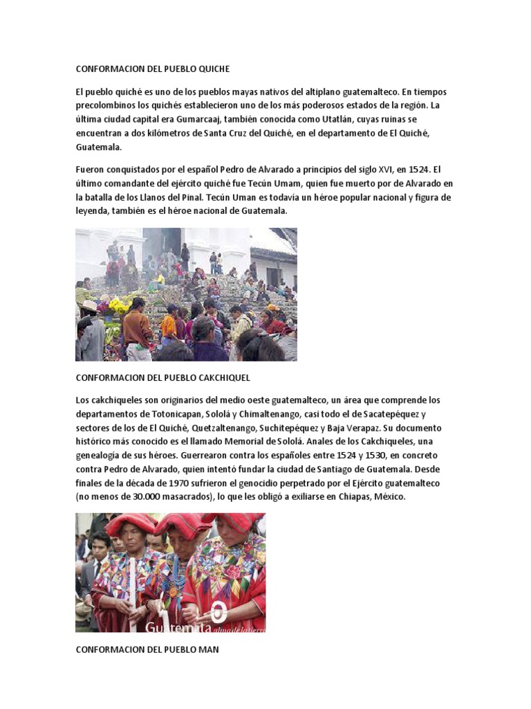 Conformacion Del Pueblo Quiche | PDF | Pueblos mayas | Guatemala