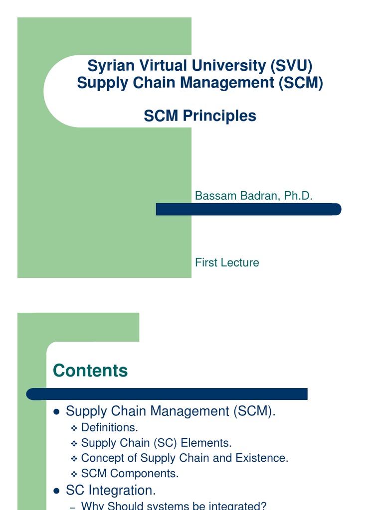 SCM Principles | Supply Chain | Logistics