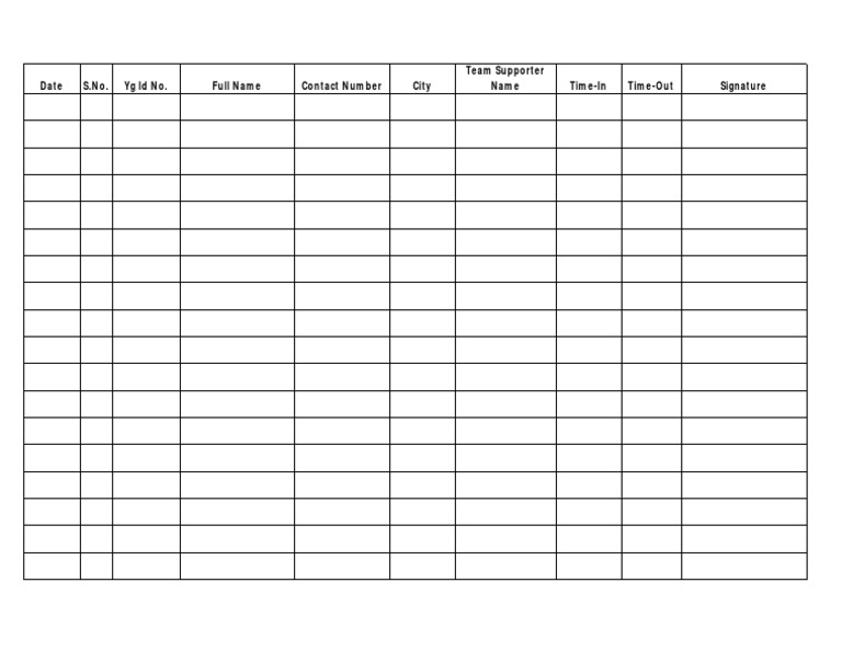 Attendance Log Reception | PDF
