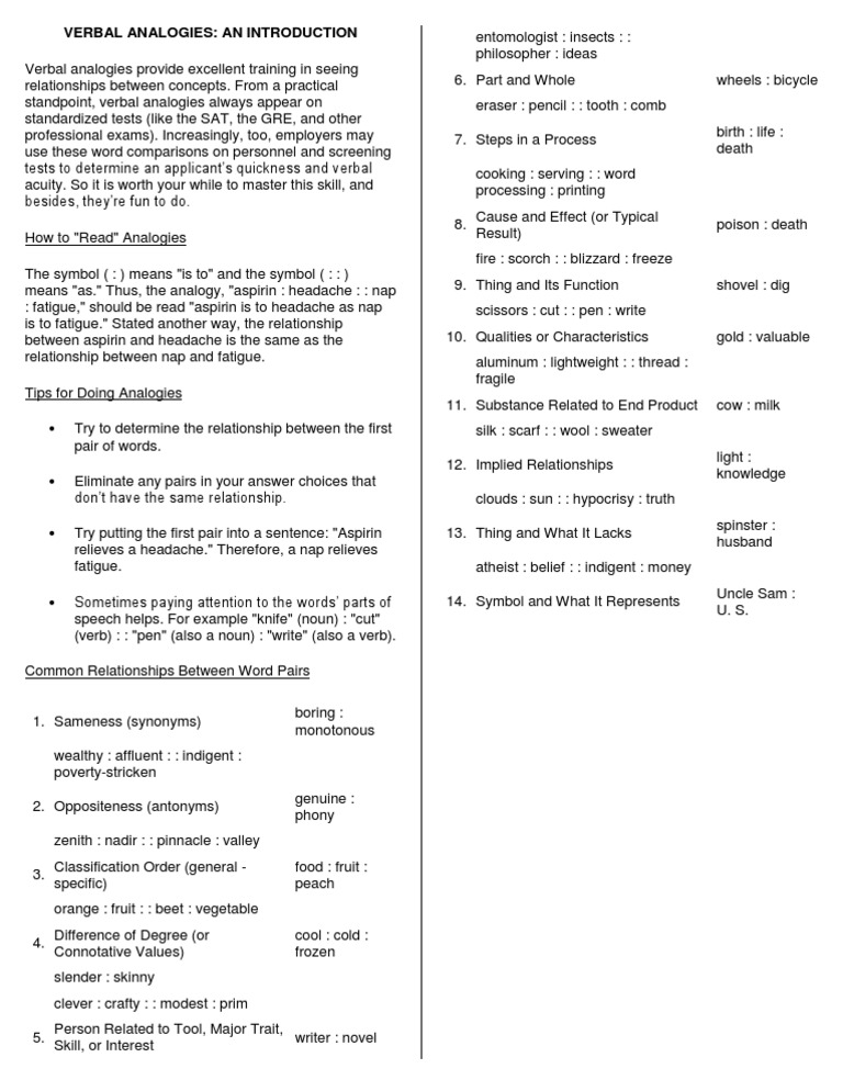 analogy | Analogy | Test (Assessment)