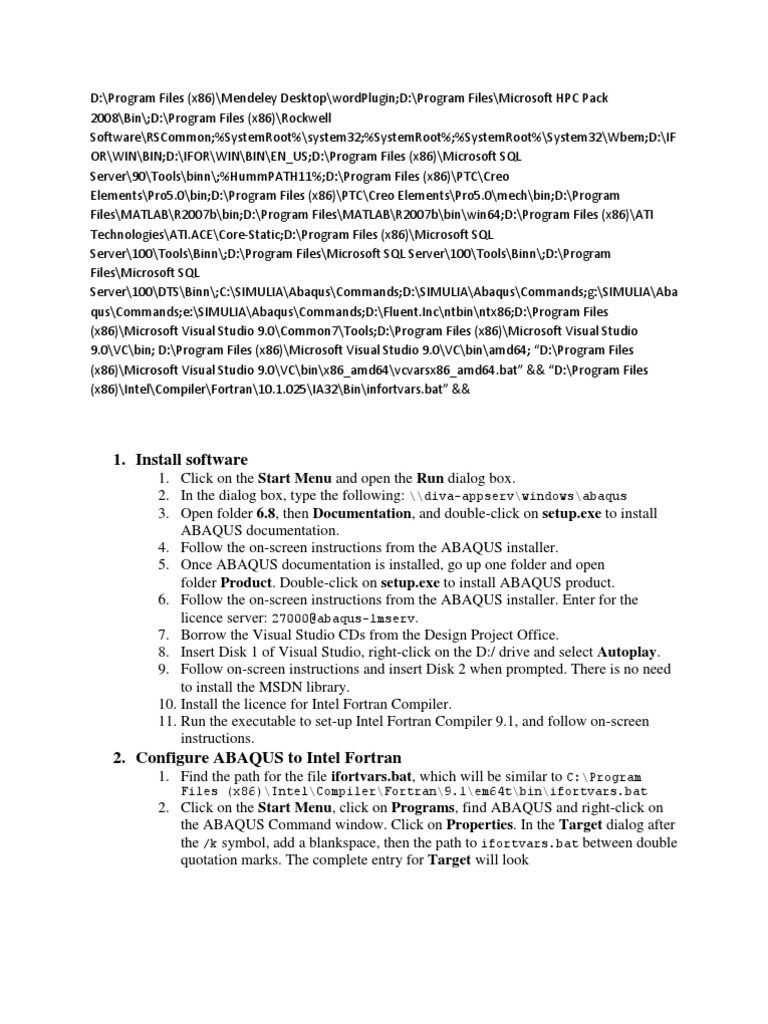 Install Software: //diva-Appserv/windows/abaqus | PDF | Double Click ...