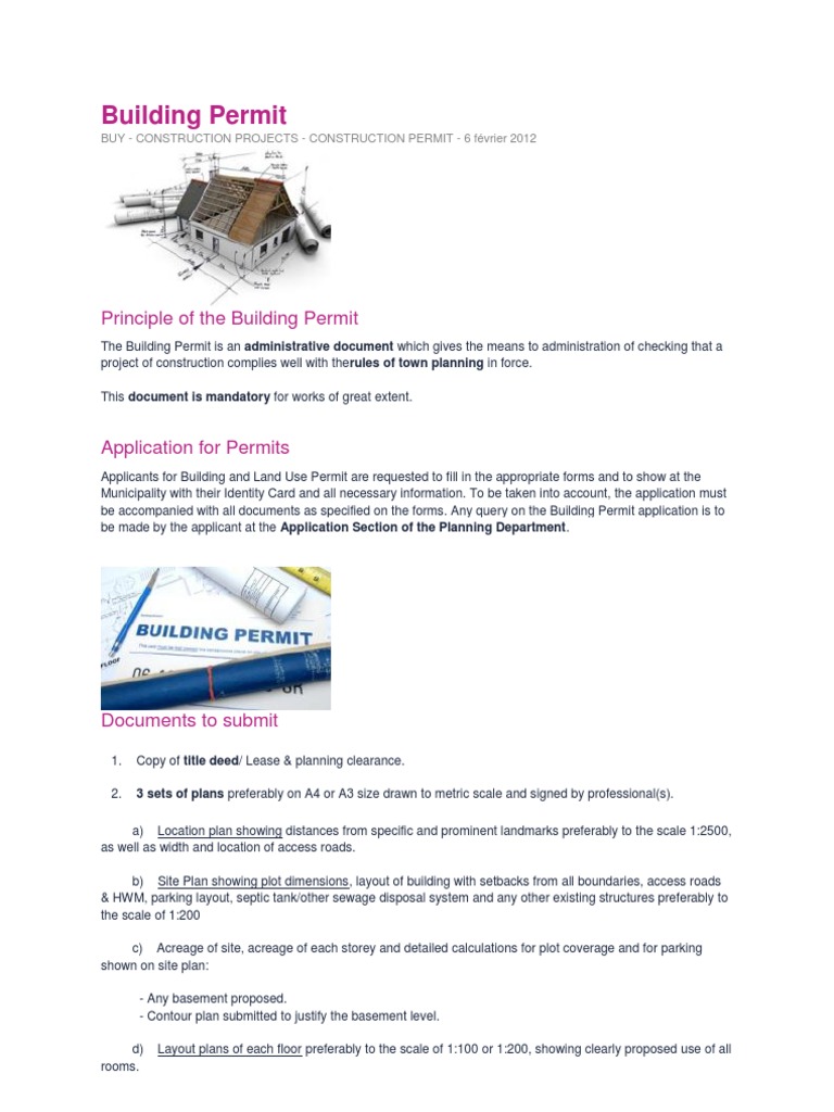 Principle of The Building Permit | PDF | General Contractor | Framing ...