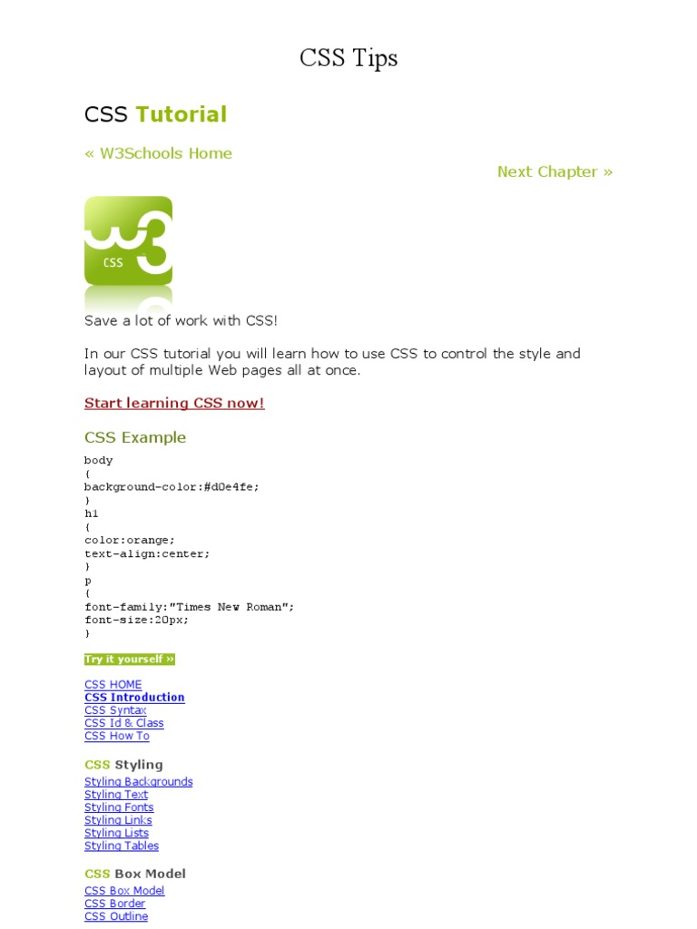 CSS Tips | PDF | Cascading Style Sheets | Html Element