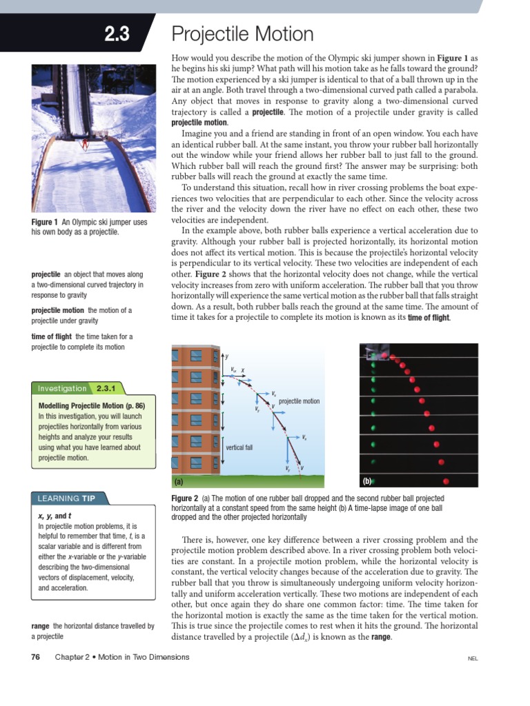 Physics Projectile Motion Notes | PDF | Acceleration | Velocity