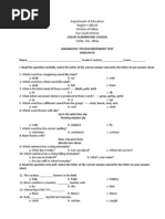 Diagnostic Test in Grade 4 Subjects | PDF