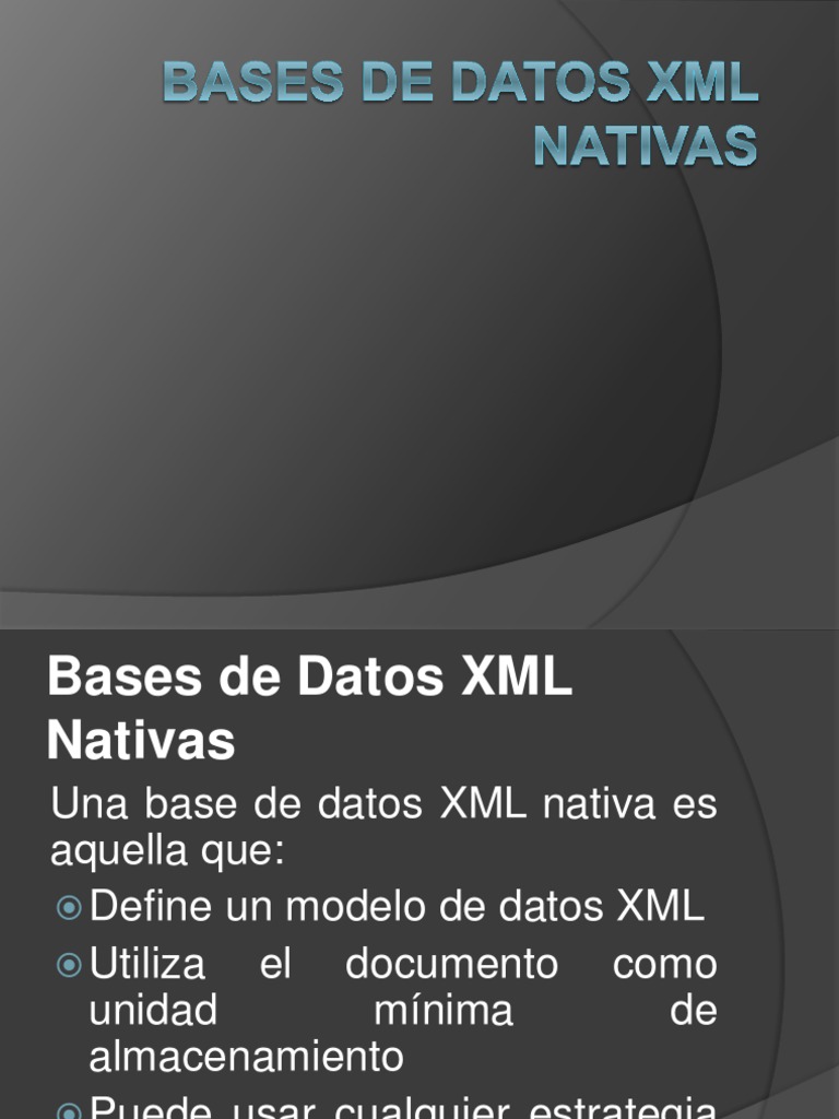 Bases de Datos XML Nativas | PDF