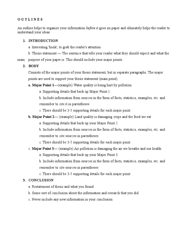 Outlines and Paragraphs | Paragraph | Word