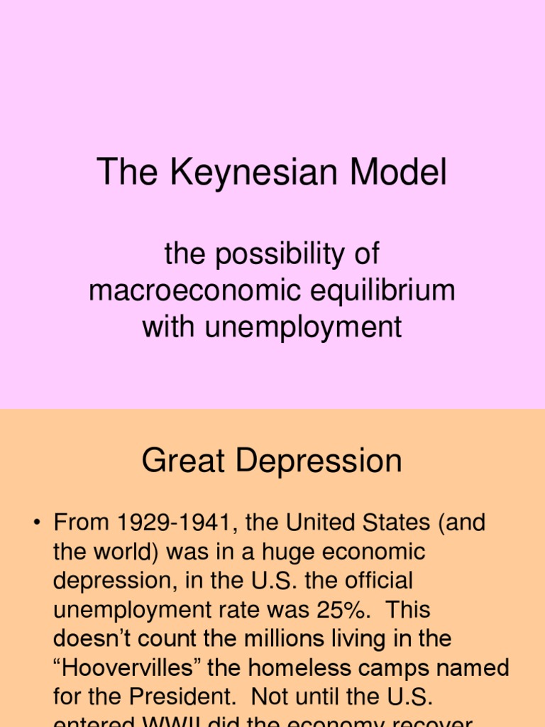 The Keynesian Model: The Possibility of Macroeconomic Equilibrium With ...