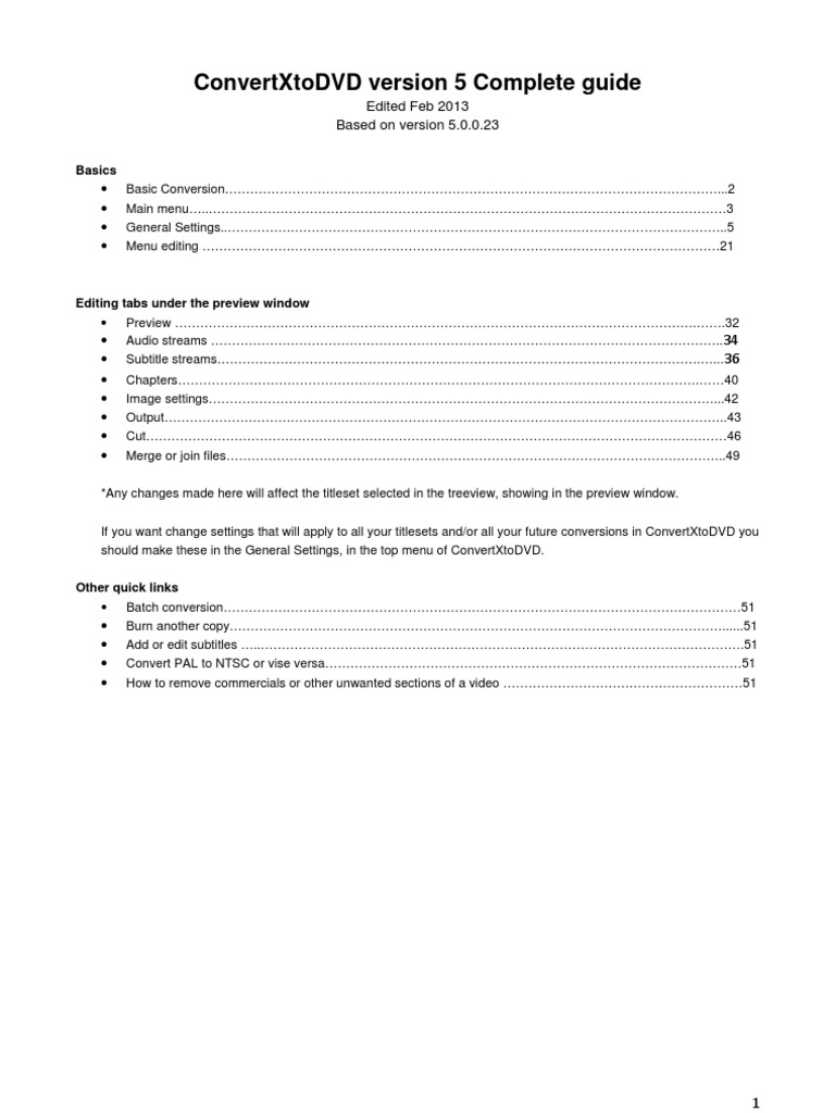 ConvertXtoDVD 5 User Guide | PDF | Menu (Computing) | Multi Core Processor