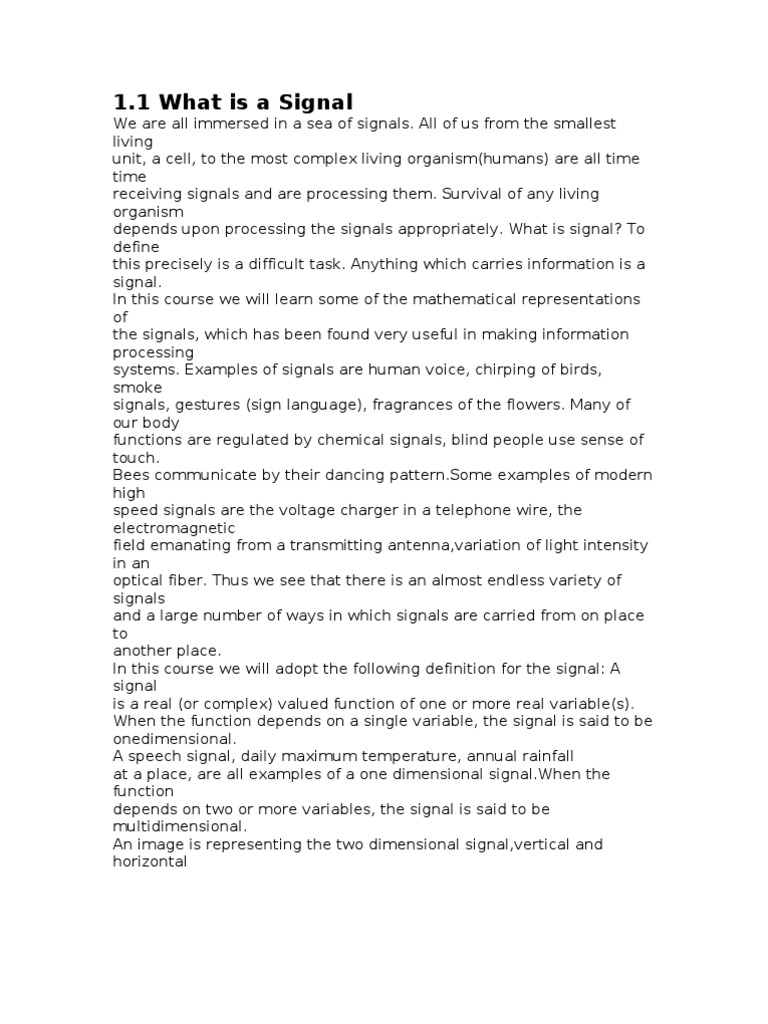 Signals | PDF | Signal (Electrical Engineering) | Digital Signal Processing
