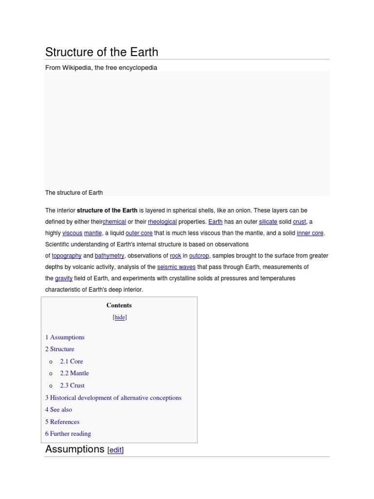 Structure of The Earth | PDF | Structure Of The Earth | Mantle (Geology)