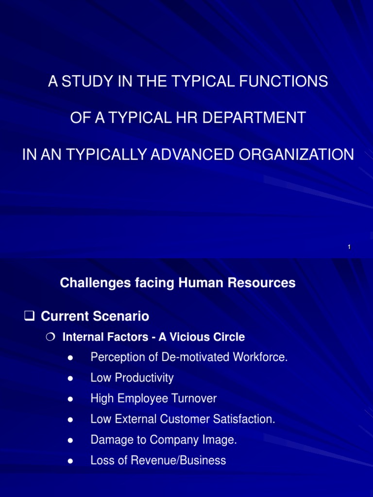 A Study in The Typical Functions of A Typical HR Department in An ...