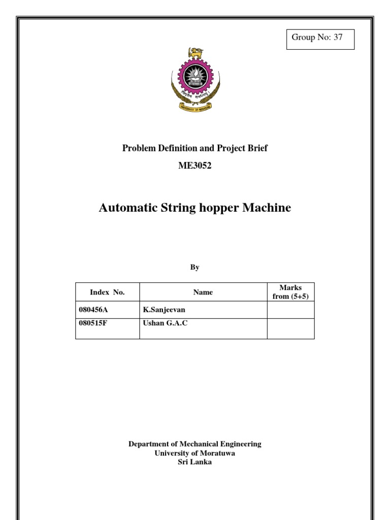 Automatic String Hopper Machine Design | PDF | Machines | Foods