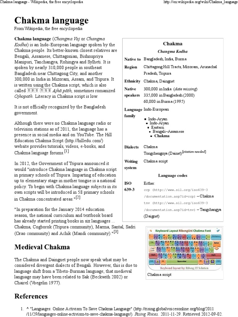 Chakma Language - Wikipedia, The Free Encyclopedia | States And ...