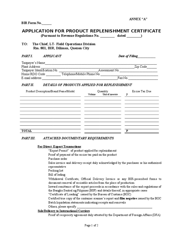 rr no. 3-2008_annex a | Receipt | Invoice