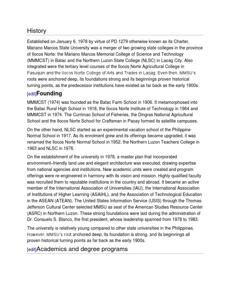 History of Mmsu | Download Free PDF | Academia | Science