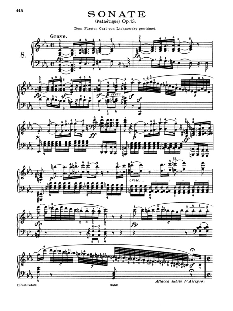 Piano Sonata No. 8 in C Minor, Op. 13 | PDF