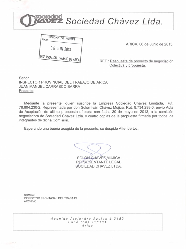 Carta de aceptación | Derecho laboral | Seguro