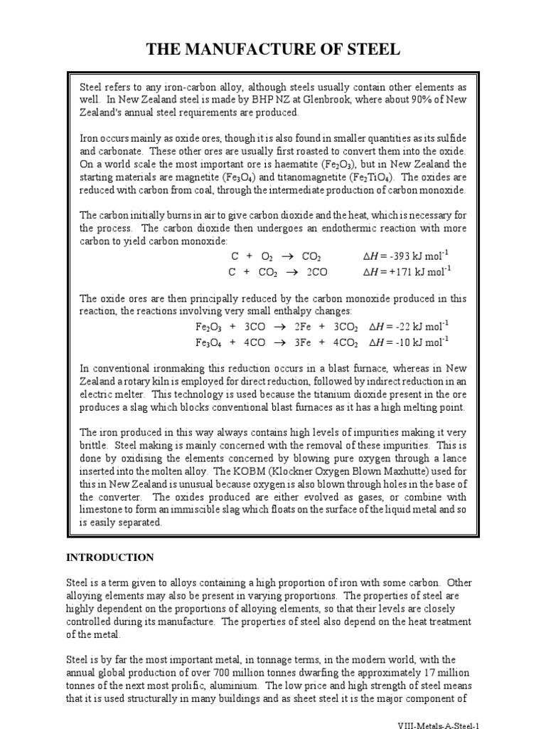 New Zealand Steelmaking Process Overview | PDF | Steelmaking | Iron