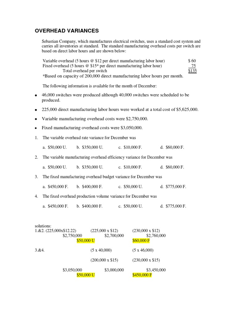 Overhead Variance Analysis Guide | PDF | Technology & Engineering