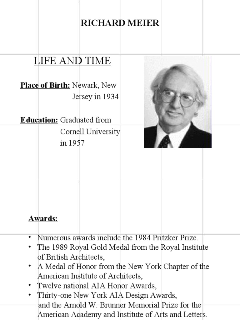 Ar. Richard Meier | PDF | Architectural Design | Architecture