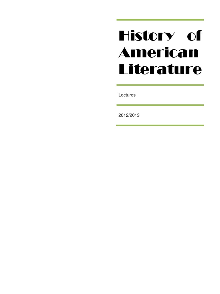 History of American Literature (Lectures) | PDF | The Legend Of Sleepy ...