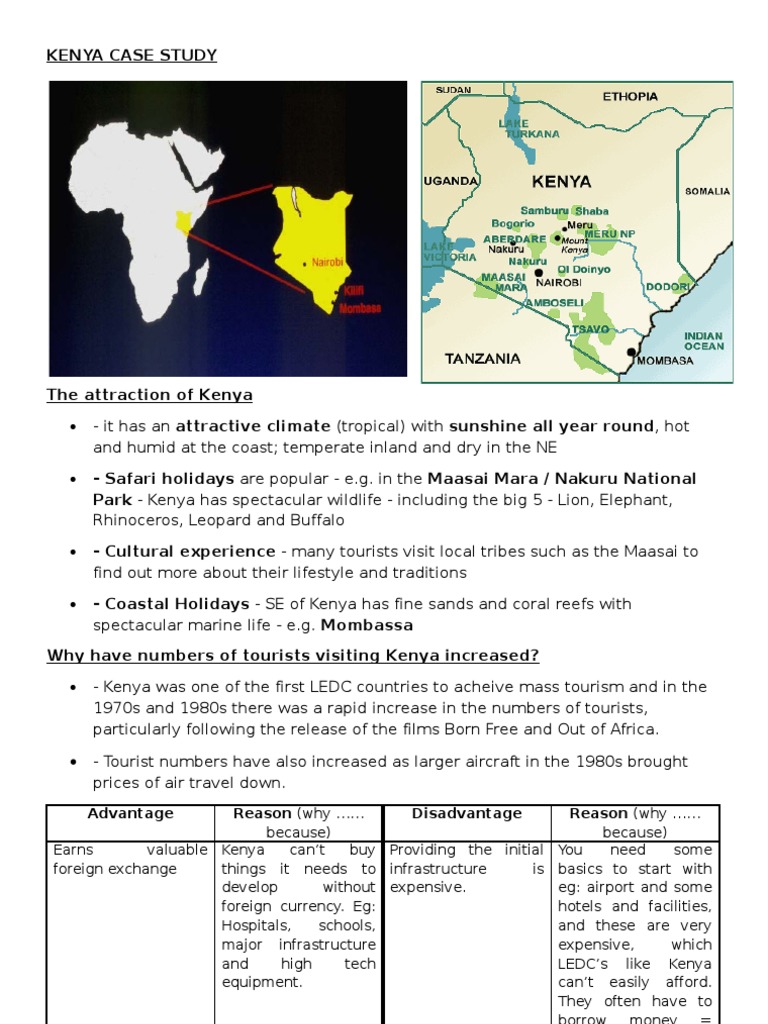 Kenya Case Study | PDF | Tourism | Tourism And Leisure