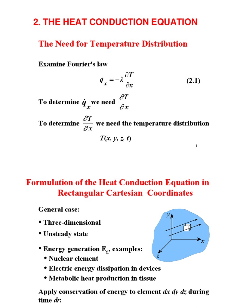 Heat Conduction Equation Guide | PDF | Thermal Conduction | Coordinate ...