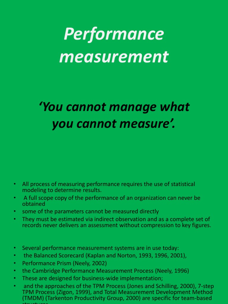 Performance Measurement | PDF | Business | Leadership