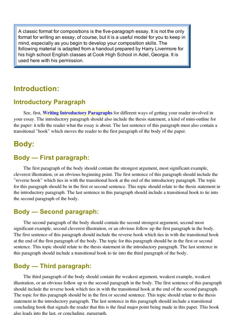 Essay Template | PDF | Essays | Paragraph