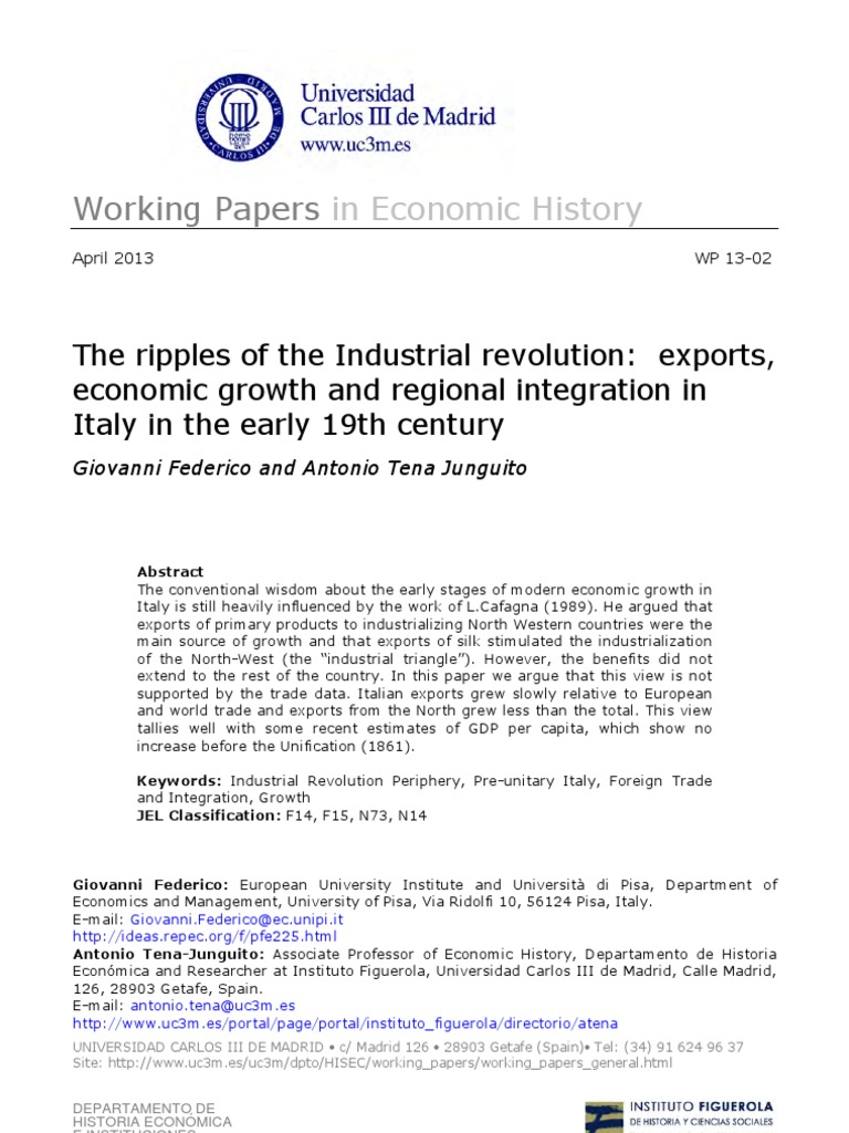 Industrial Revolution in Italy | PDF | Italy | Economic Growth