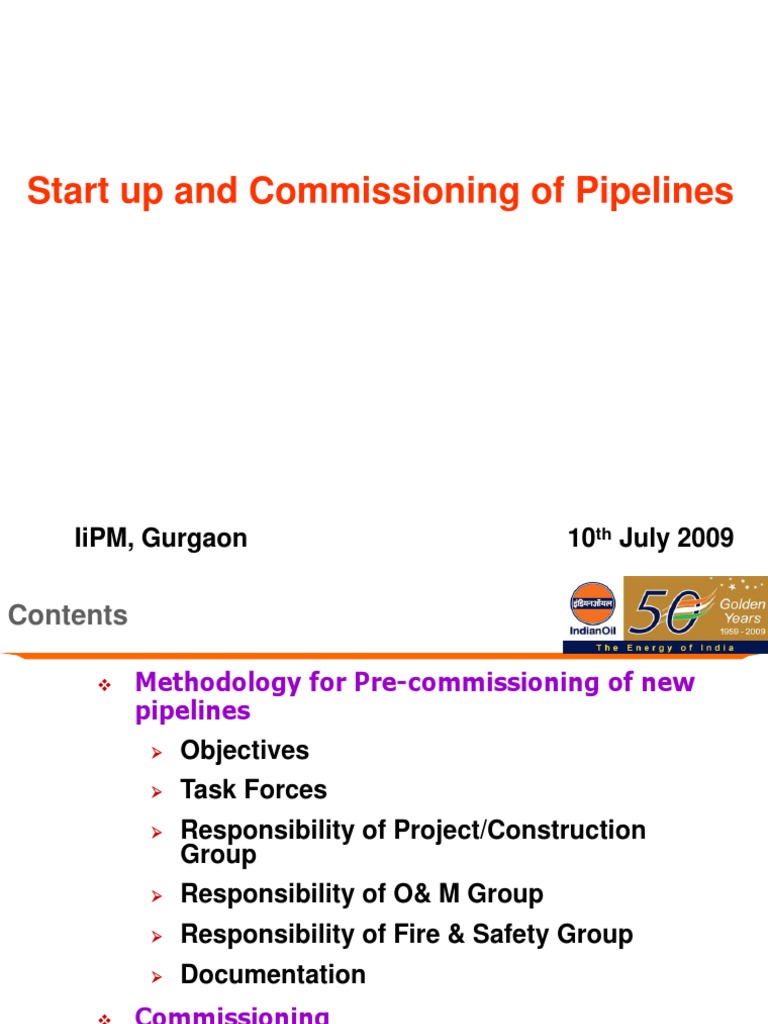 Pre Commisioning Start Up | PDF | Pipeline Transport | Verification And Validation