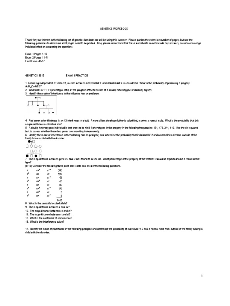 Genetics Workbook | PDF