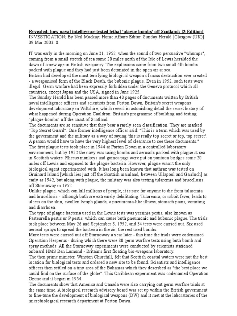 Operation Cauldron, Operation Hesperus, Neil Mackay, Sunday Herald, 9 ...