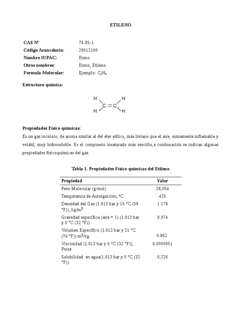 ficha etileno .pdf | Etileno | Sustancias químicas