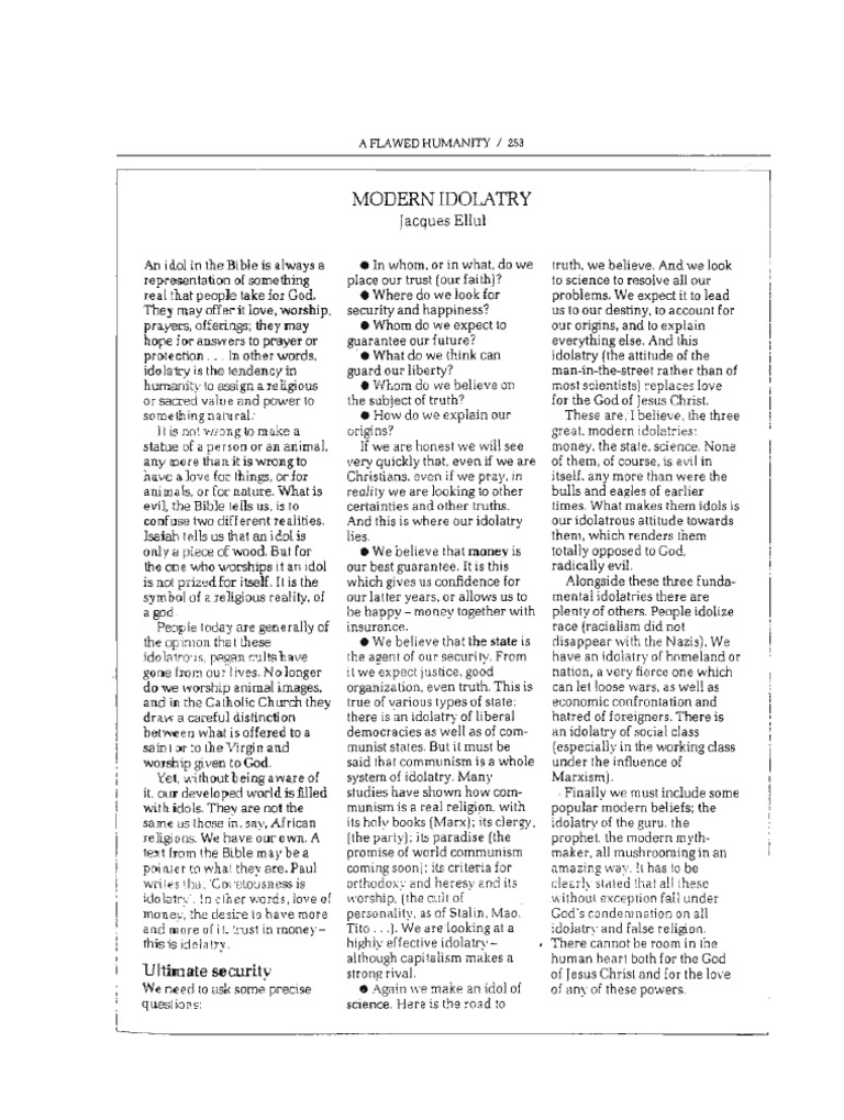 Modern Idolatry | Idolatry | Religious Belief And Doctrine