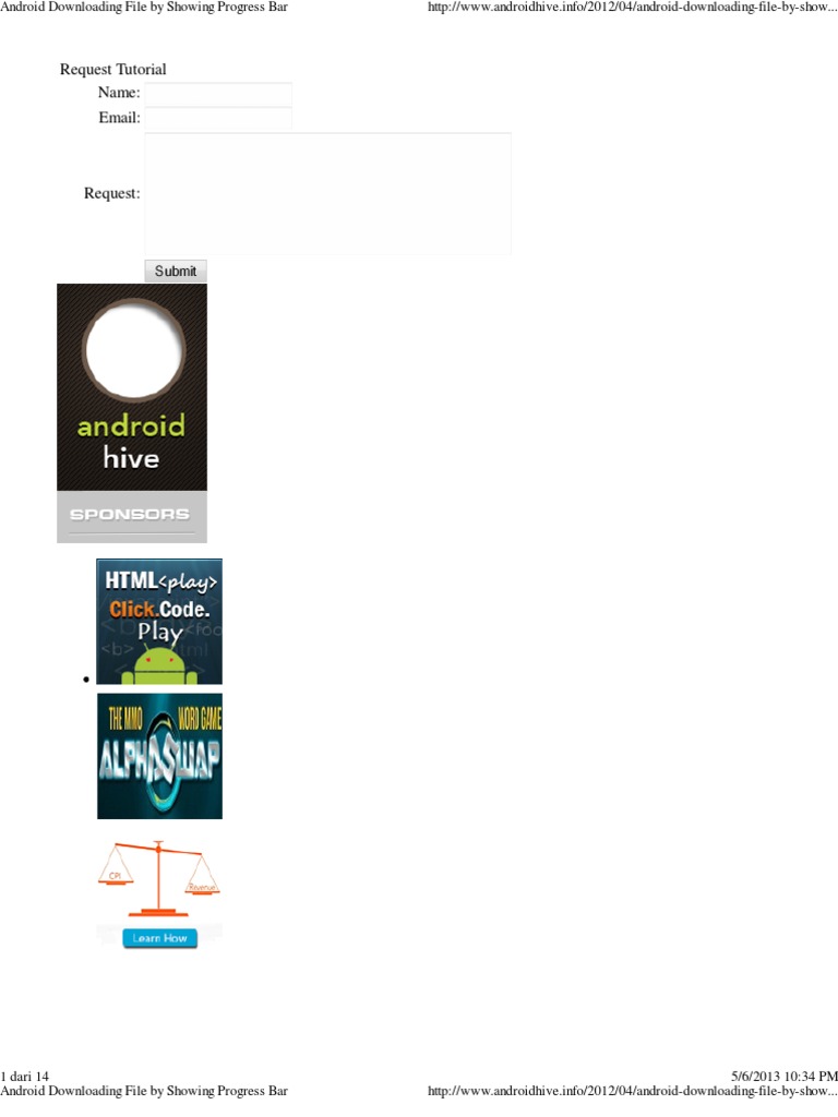 5.android Downloading File by Showing Progress Bar | PDF | Android ...