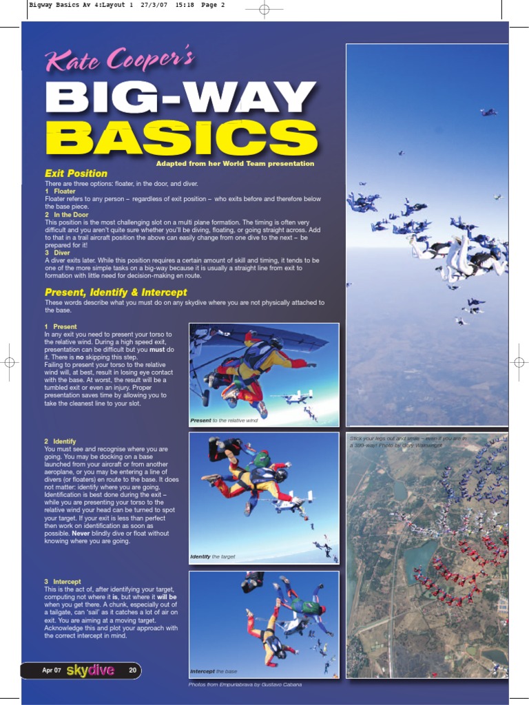 Big-Way Skydive Techniques Guide | PDF | Parachuting | Aero And ...