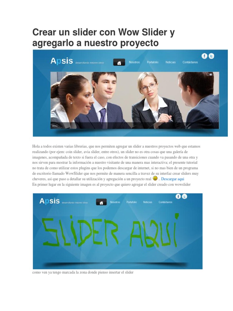 Crear Un Slider Con Wow Slider y Agregarlo A Nuestro | PDF | Archivo de ...