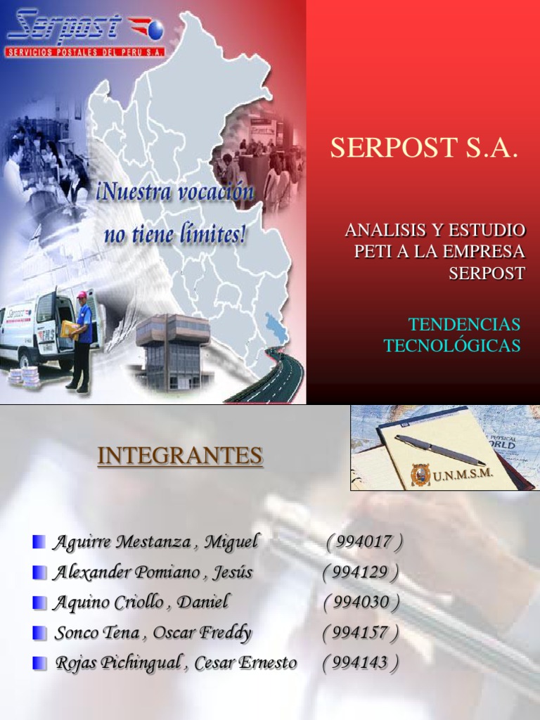 PETI a Serpost S.a. ( Tendencias - UNMSM ) | Software | Planificación