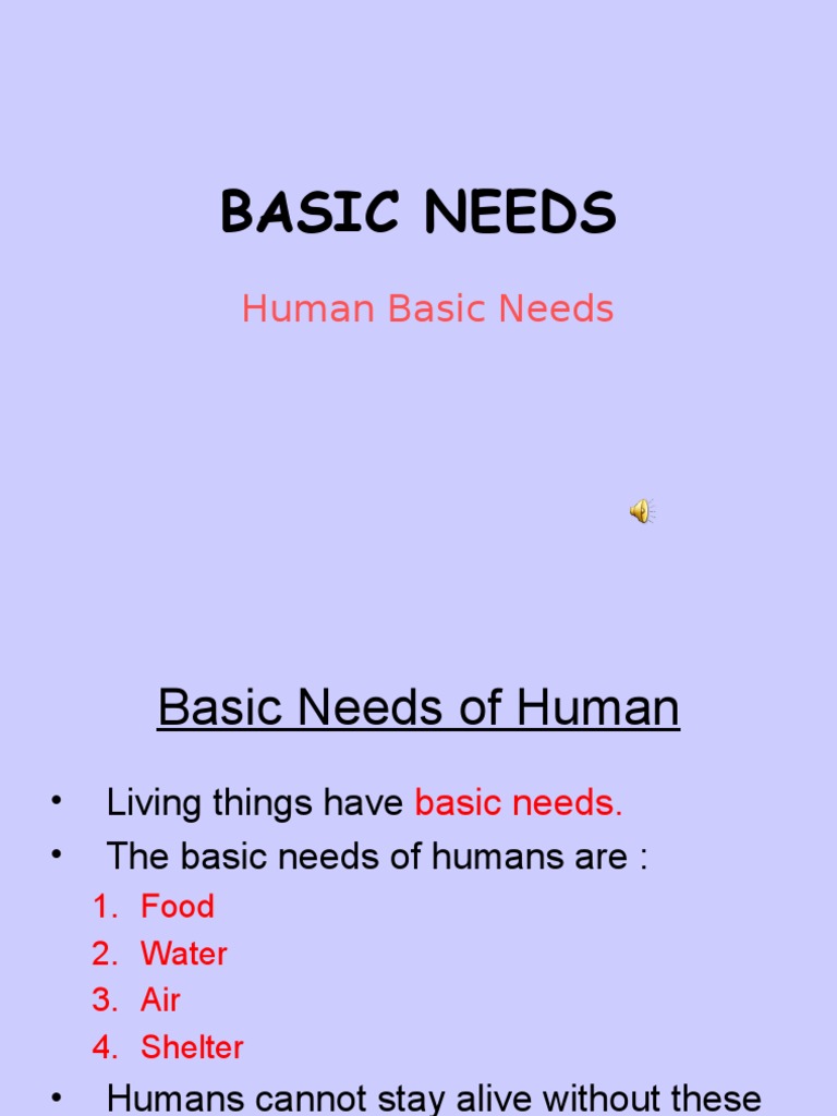 Basic Needs of Humans Year 4 | PDF