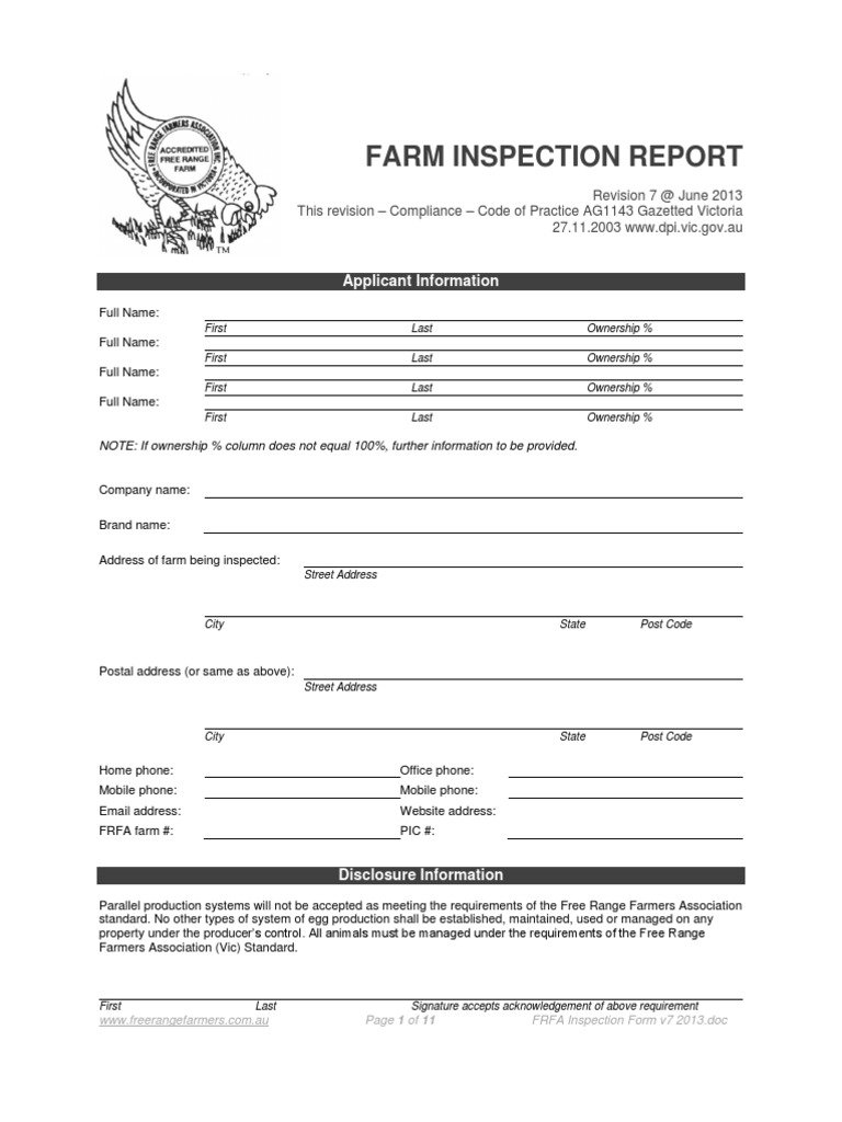 Frfa Inspection Report Rev 7 Final | PDF | Poultry Farming | Chicken