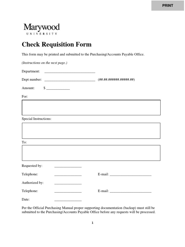 Check Requisition Form | PDF | Accounts Payable | Cheque